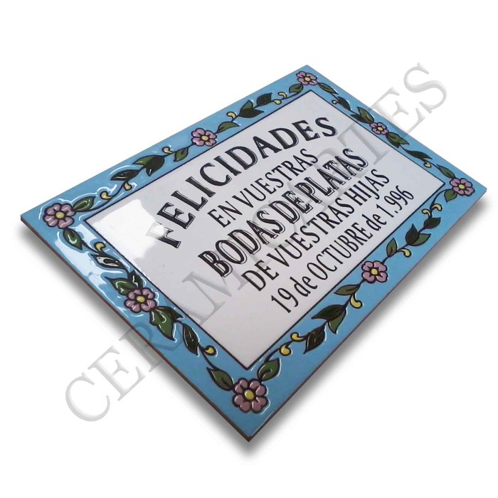 Rótulo personalizable para dedicatoria Modelo Abril. 20x30cm ...